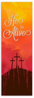E560 He is Alive - Easter Banner - ChurchBanners.com
