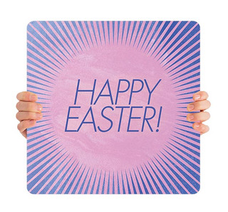 Happy Easter - Handheld Sign - HHE136 - ChurchBanners.com