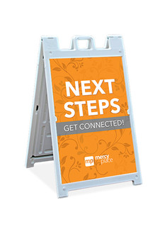 Next Steps - Sandwich Sign - Style 8 - ChurchBanners.com