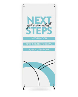 Next Steps - X Stand Banner - Style 32 - ChurchBanners.com