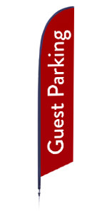 Guest Parking - Feather Flag - Red A12 - ChurchBanners.com
