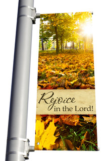 Rejoice - Fall Light Pole Banner - HB062 - ChurchBanners.com