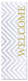 WC072 Welcome - Chevron Gray Yellow - ChurchBanners.com