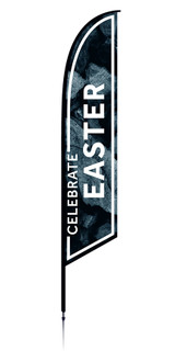Celebrate Easter - Feather Flag - Easter Rocks - ChurchBanners.com