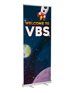 Welcome - D2 Retractable - VBS Space Theme - ChurchBanners.com