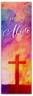 E295 - He is Alive - Easter Banner - ChurchBanners.com