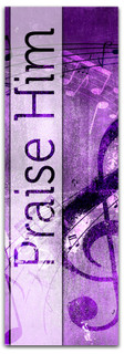 WS029 Concrete Series - Praise Him Purple - Church Banners