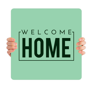 Welcome Home - Handheld Sign - HHE006 - ChurchBanners.com