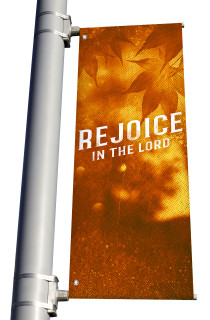 Rejoice - Fall Light Pole Banner - HB175b - ChurchBanners.com