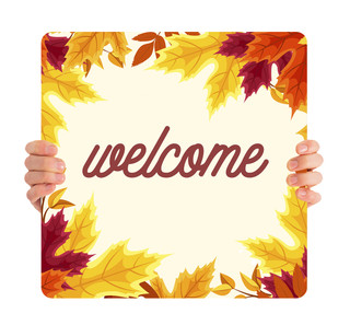 Welcome - Handheld Sign - FHH017 - ChurchBanners.com