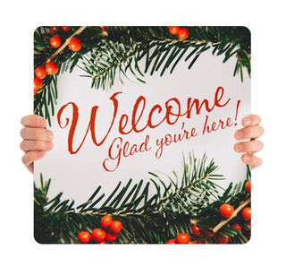 Welcome - Handheld Sign - CHH008 - ChurchBanners.com