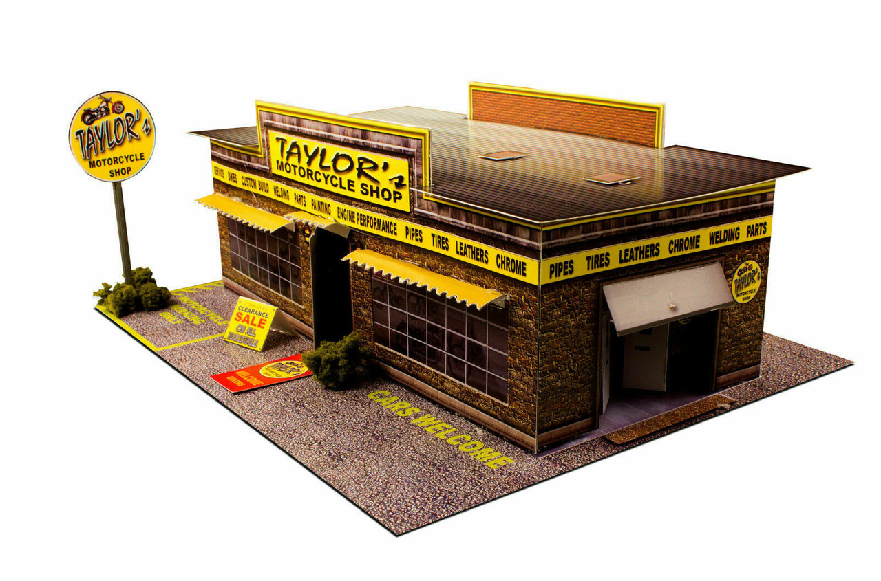 Bk 3201 132 Scale Motorcycle Shop Model Building Kit For Shop All By