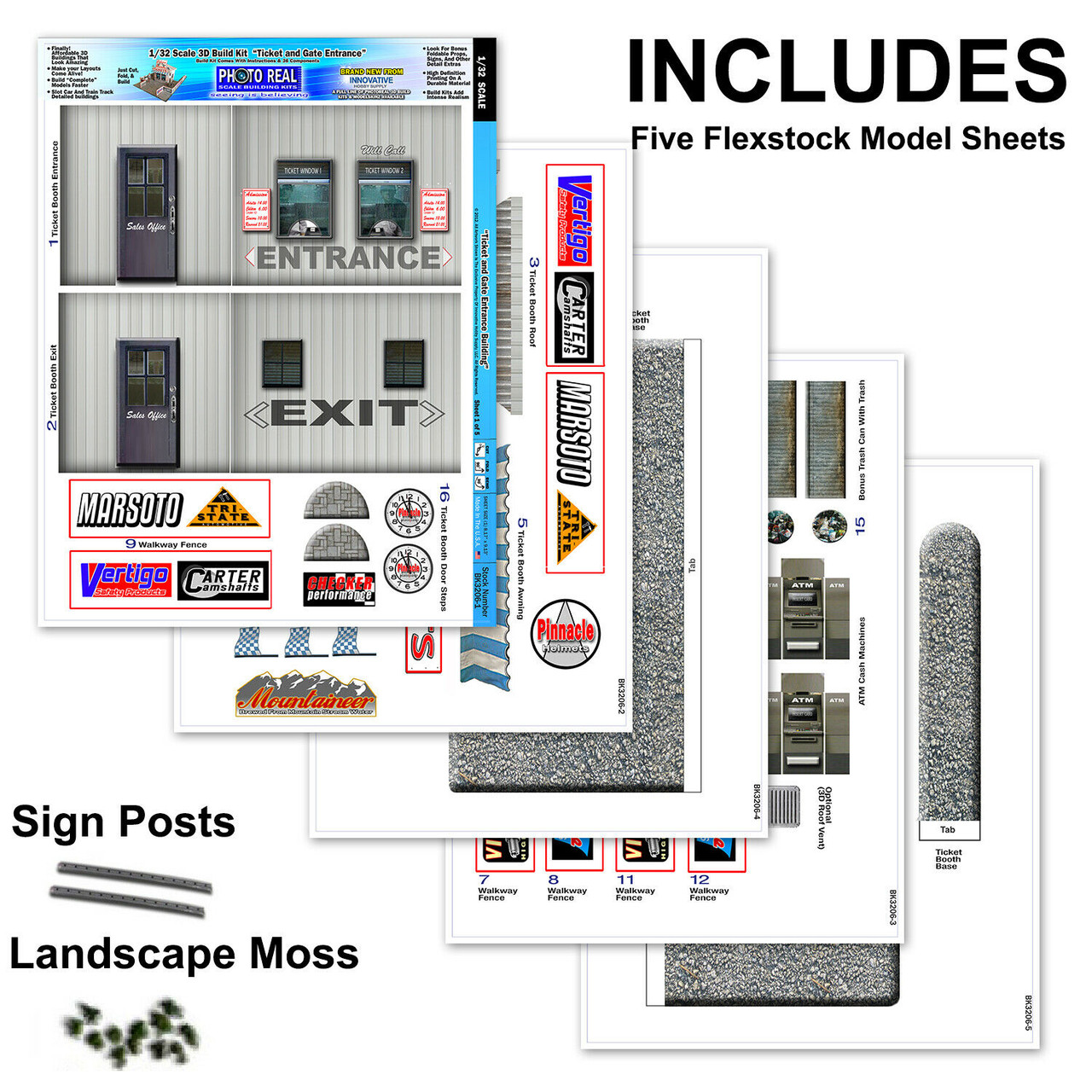 Bk 3206 132 Scale Ticket And Gate Entrance Model Building Kit For Shop
