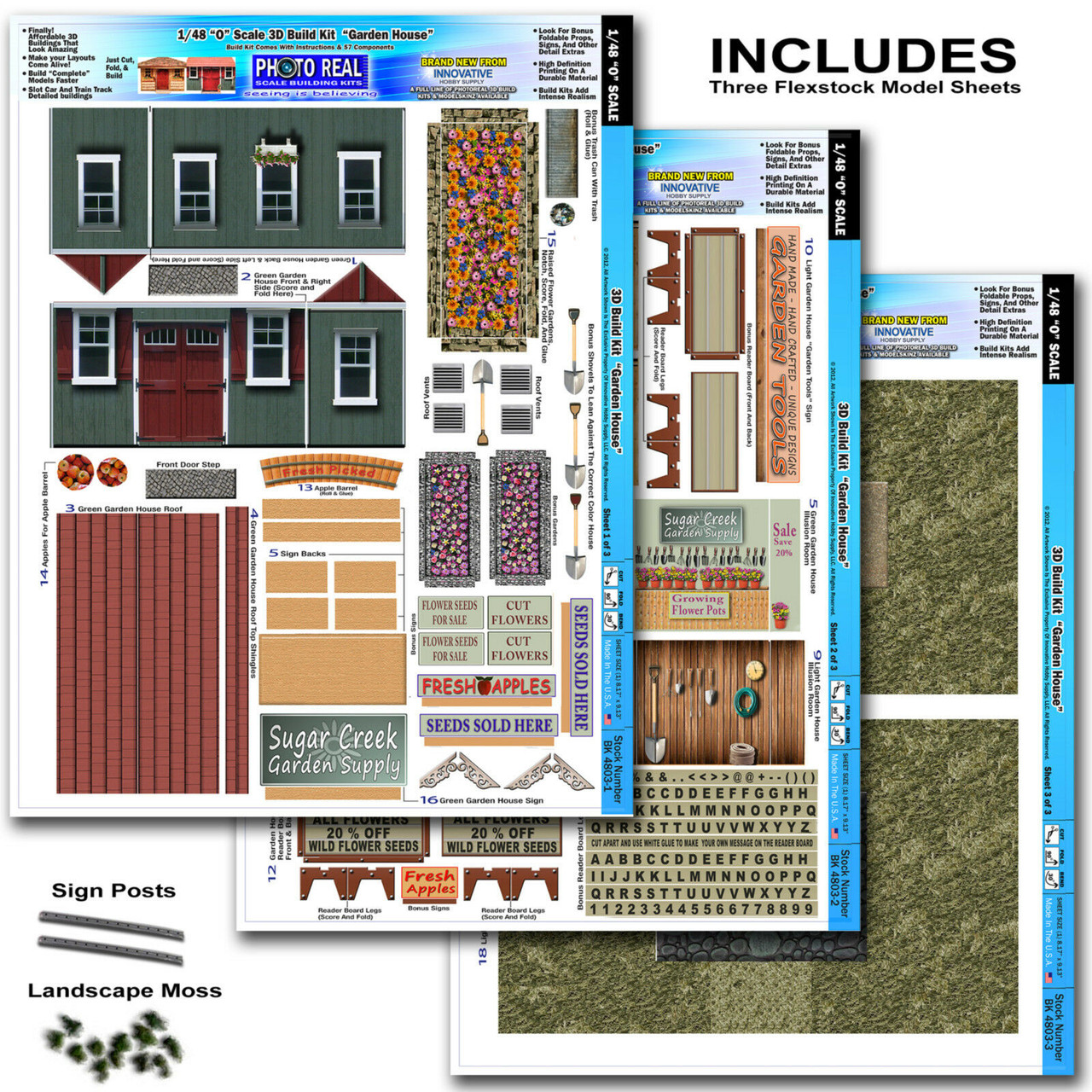 Bk 4803 148 Scale Garden Houses Photo Real Scale Building Kit For