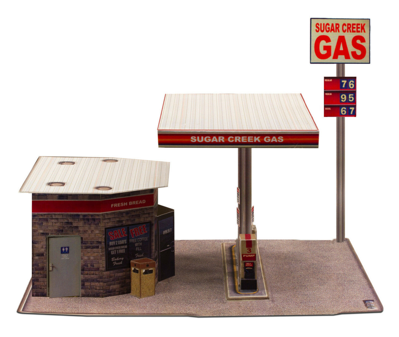 Bk 4808 148 Scale Modern Gas Station Photo Real Scale Building Kit