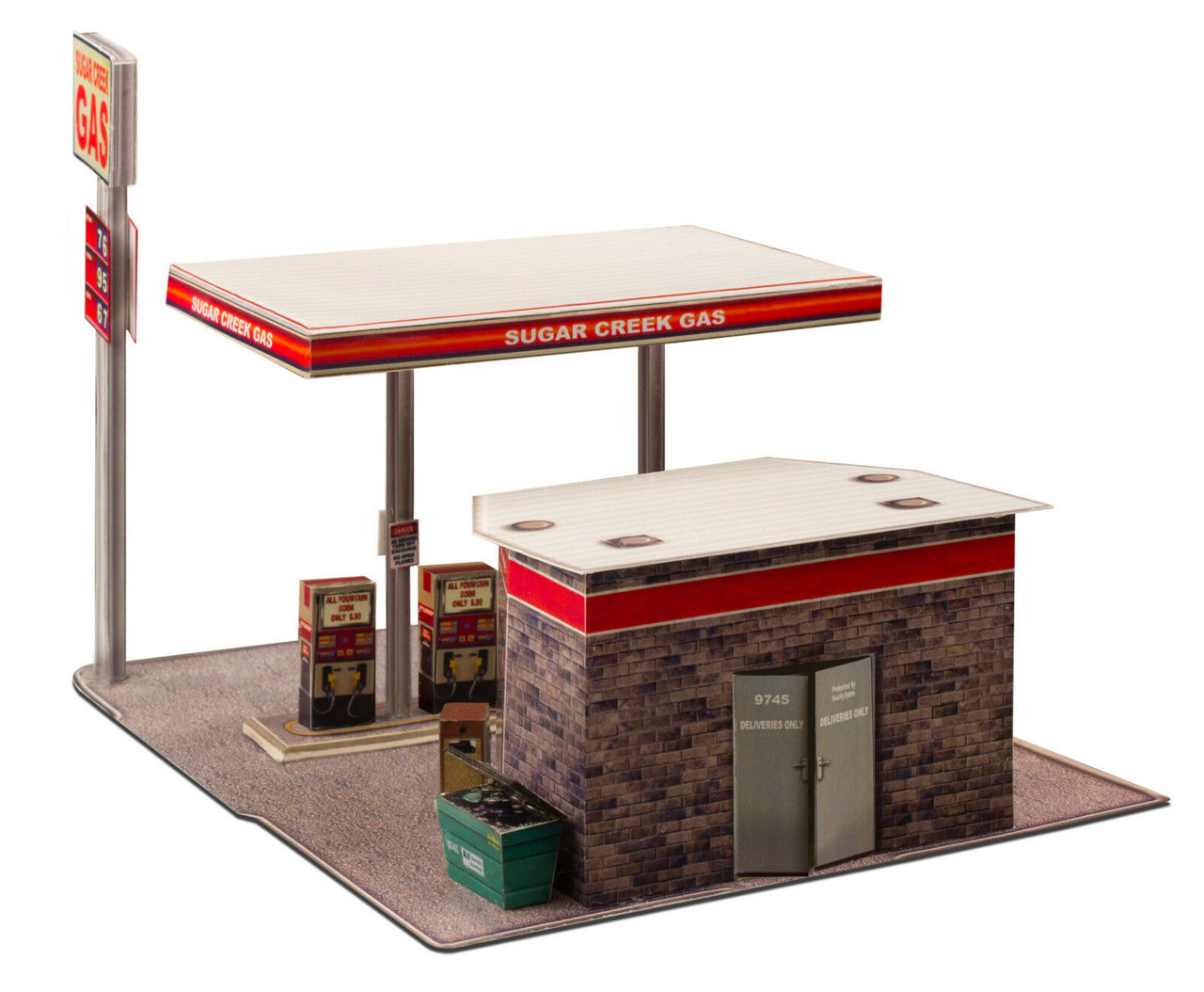 Bk 4808 148 Scale Modern Gas Station Photo Real Scale Building Kit