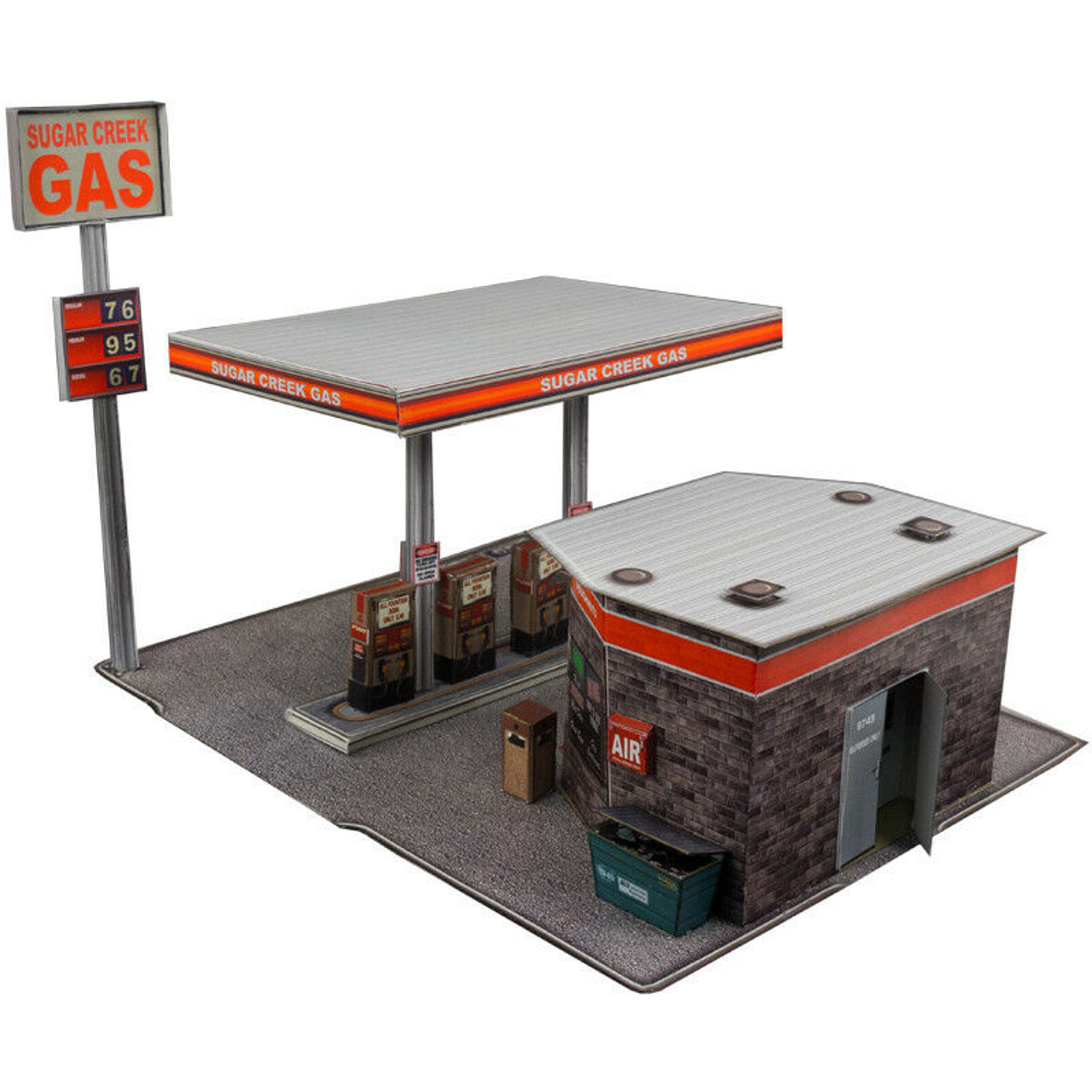 Bk 4808 148 Scale Modern Gas Station Photo Real Scale Building Kit