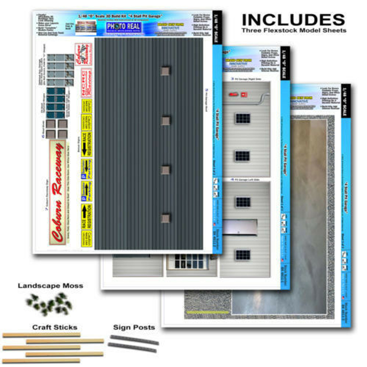 Bk 4811 148 Scale 4 Stall Pit Garage Photo Real Scale Building Kit