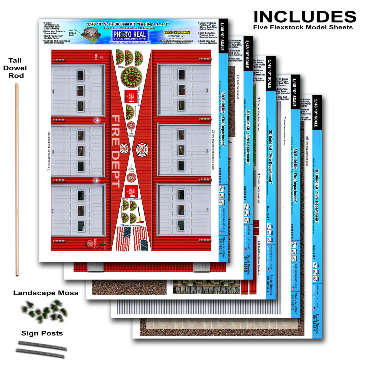 Bk 4814 148 Scale Fire Department Photo Real Scale Building Kit For
