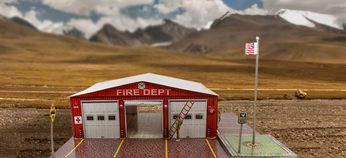 BK 4814 1:48 Scale "Fire Department" Photo Real Scale Building Kit for ...