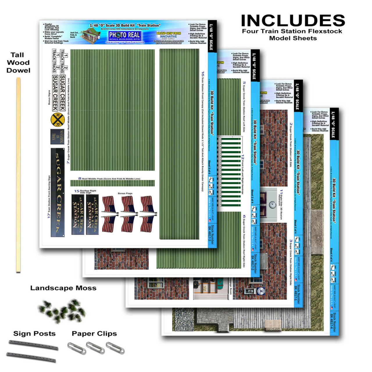 Bk 4817 148 Scale Train Station Photo Real Scale Building Kit For