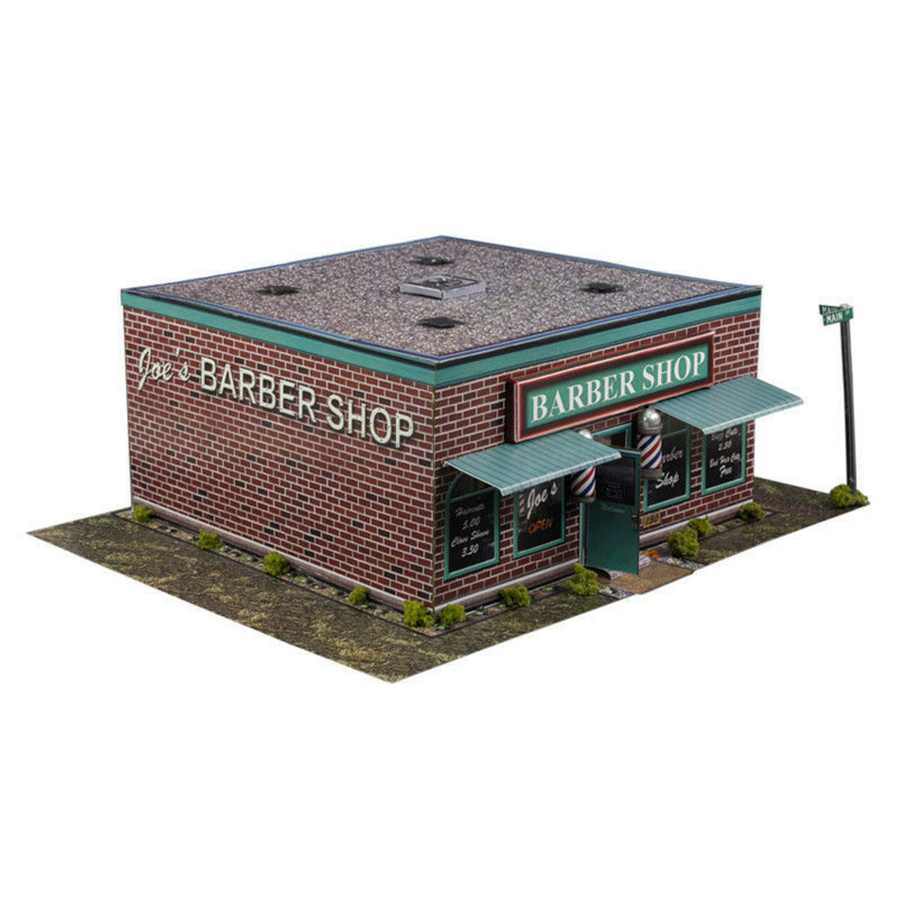 Bk 6409 164 Scale Barber Shop Photo Real Scale Building Kit For Shop