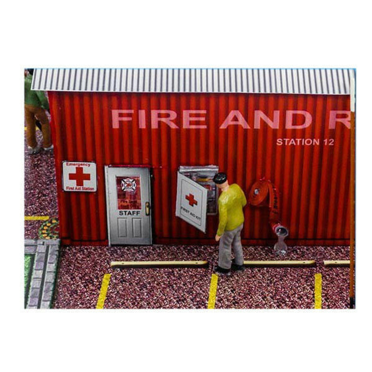 Bk 6414 164 Scale Fire Department Photo Real Scale Building Kit For