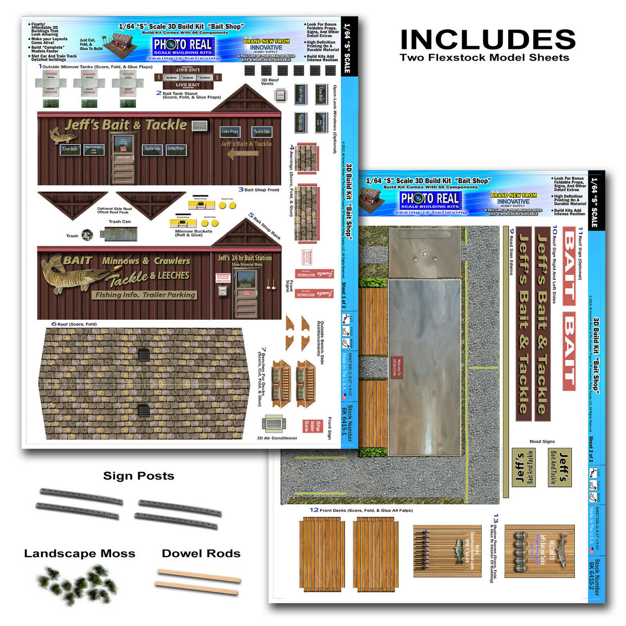 Bk 6415 164 Scale Bait Shop Photo Real Scale Building Kit For Shop