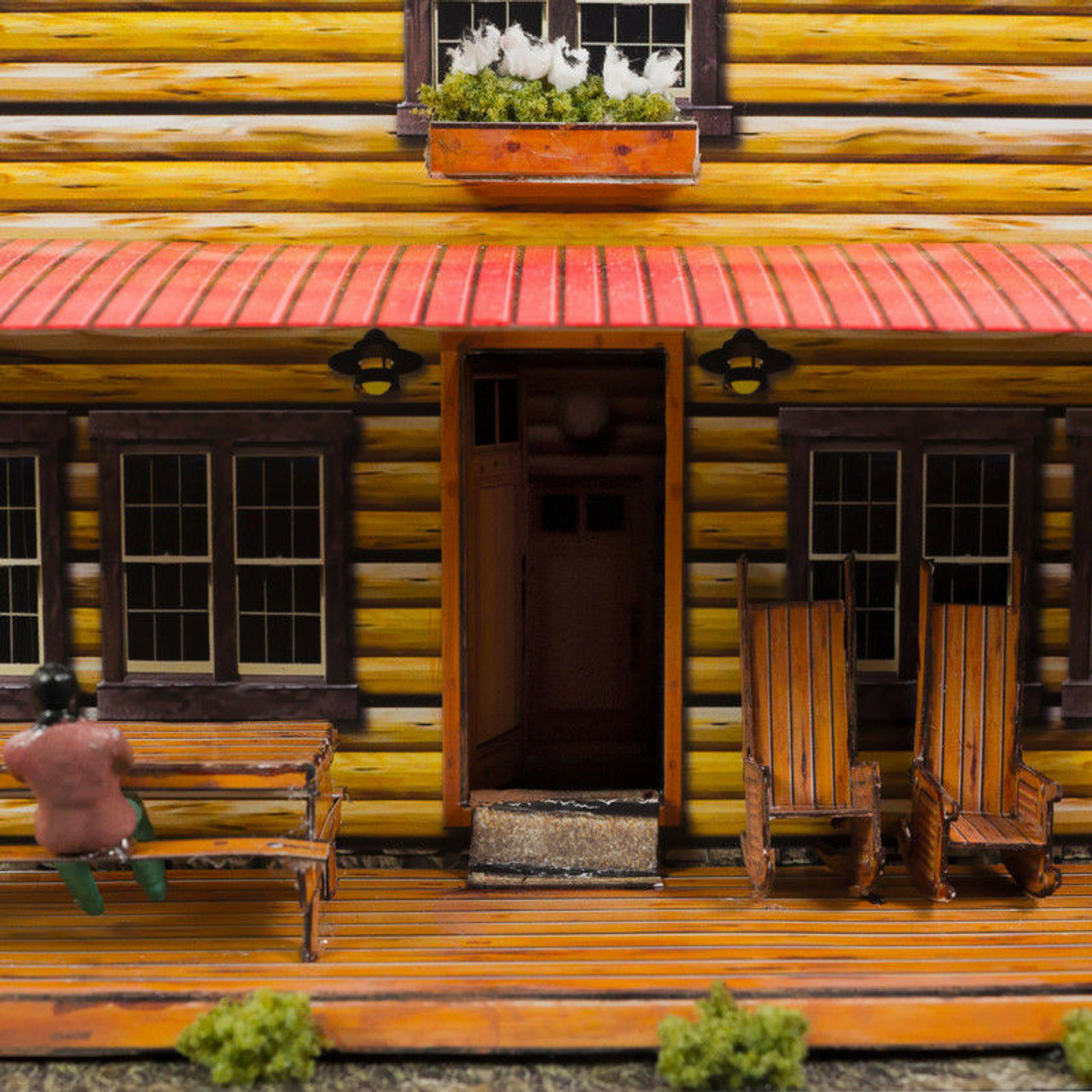 Bk 6416 164 Scale Log Cabin Photo Real Scale Building Kit For Shop