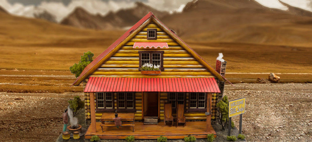 Bk 6416 164 Scale Log Cabin Photo Real Scale Building Kit For Shop