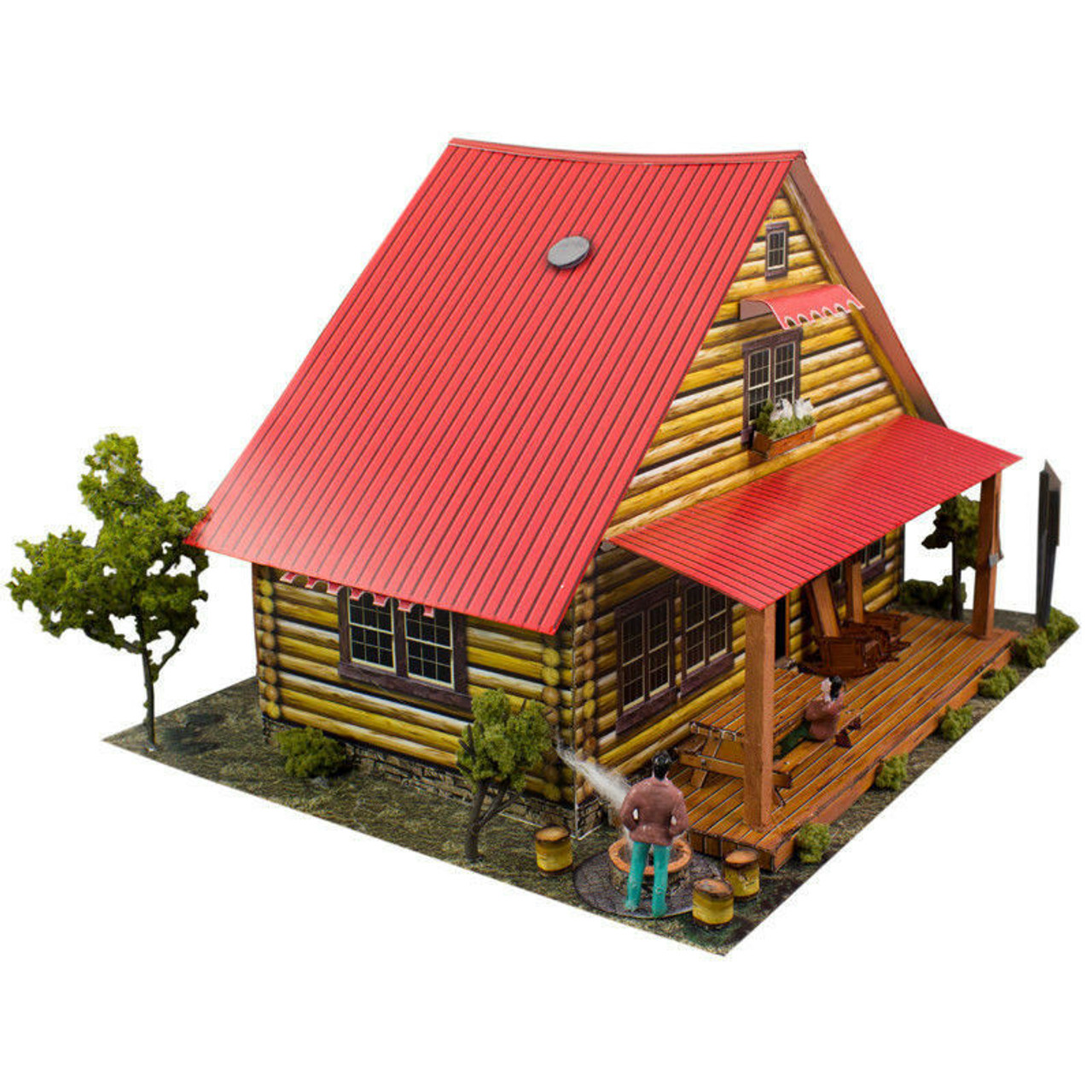 Bk 6416 164 Scale Log Cabin Photo Real Scale Building Kit For Shop