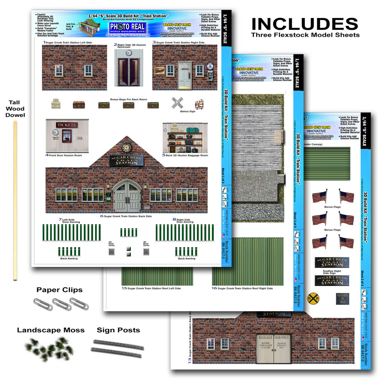 Bk 6417 164 Scale Train Station Photo Real Scale Building Kit For