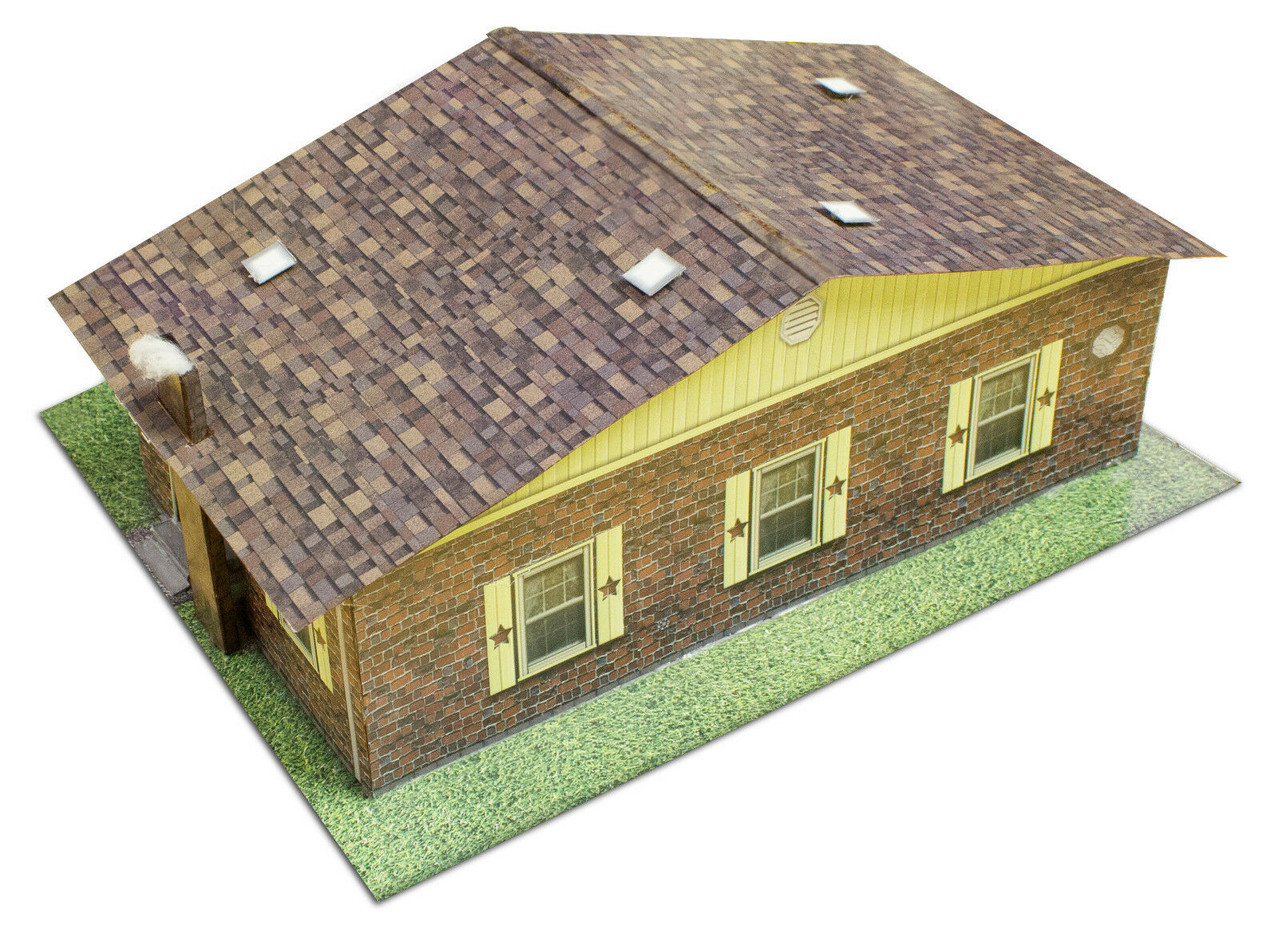 Bk 6421 164 Scale Red Brick Rambler Photo Real Scale Building Kit