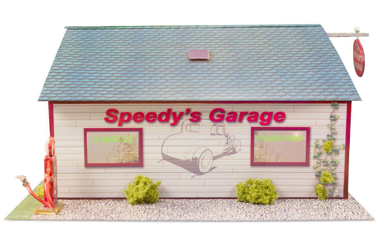 Bk 6422 164 Scale Speedys Garage Photo Real Scale Building Kit For