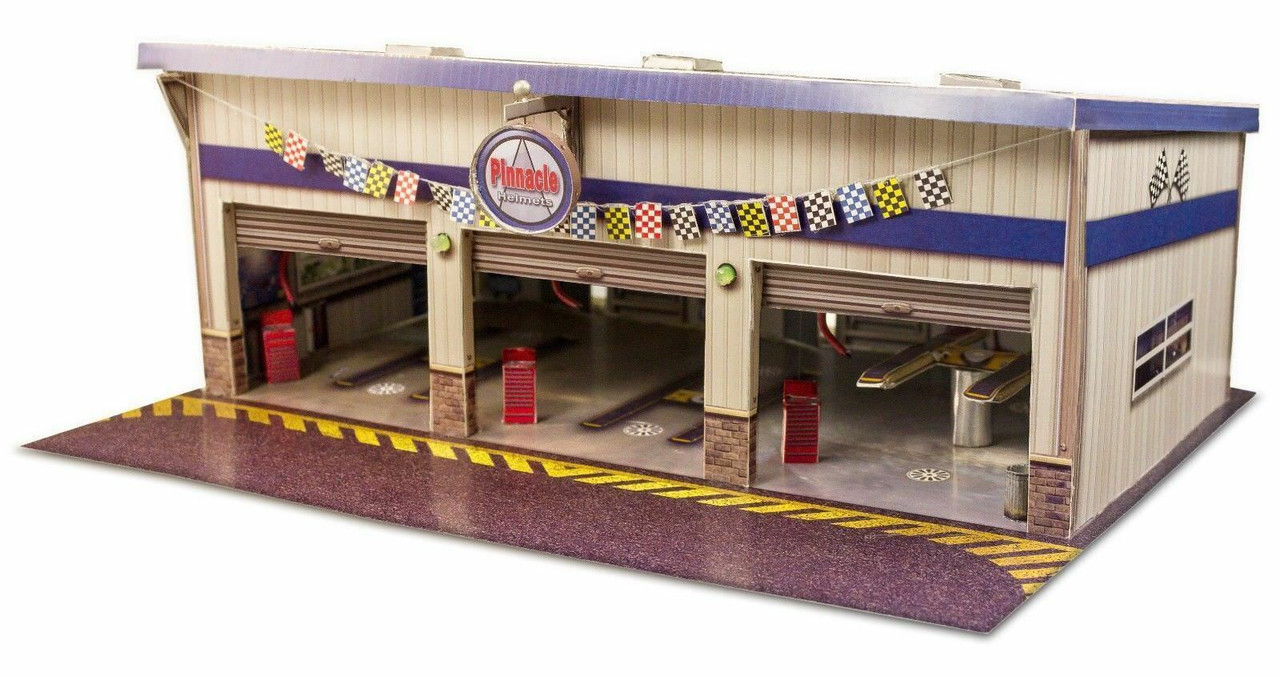 Bk 6423 164 Scale Pit Stop Garage Photo Real Scale Building Kit For