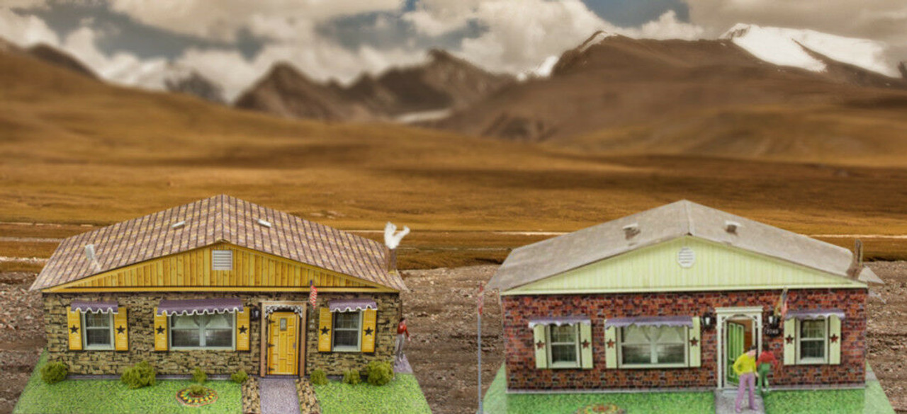 Bk 8700 187 Scale Sandstone And Brick Rambler Houses Photo Real Scale