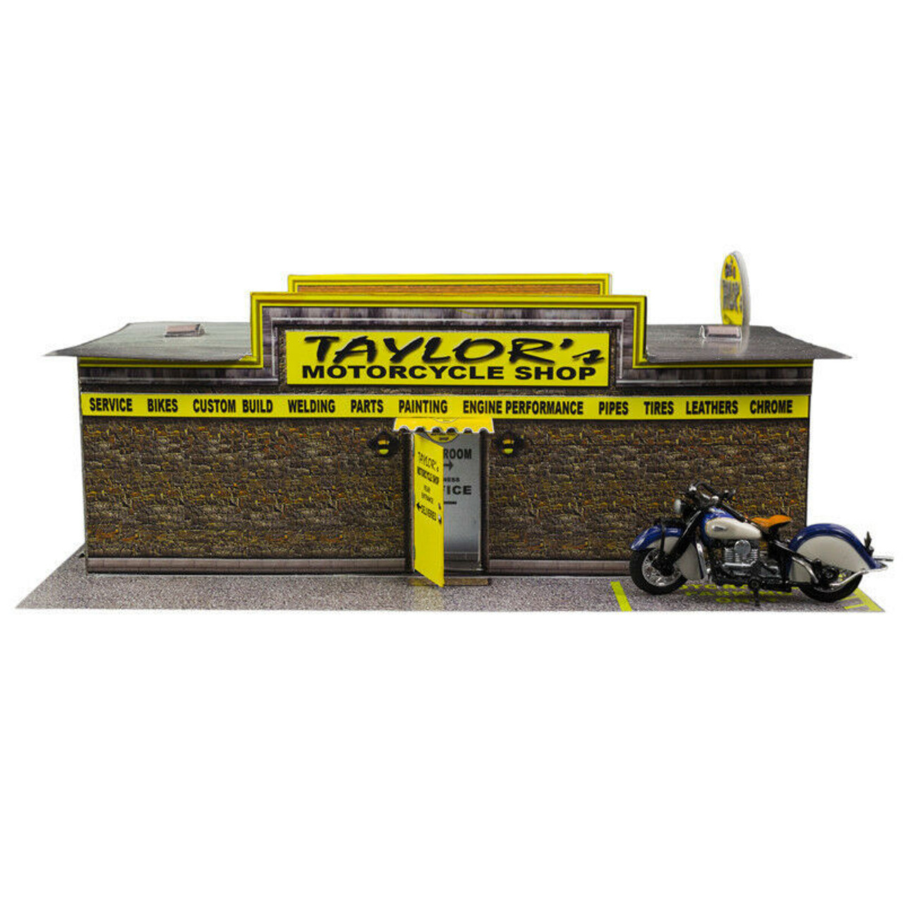 Bk 8704 187 Scale Motorcycle Shop And Barber Shop Photo Real Scale