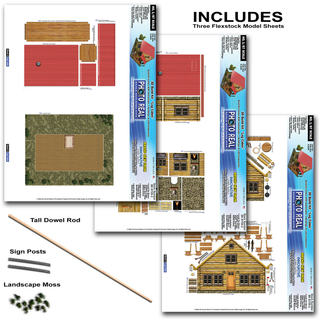 Bk 8705 187 Scale Log Cabin Photo Real Scale Building Kit For Shop
