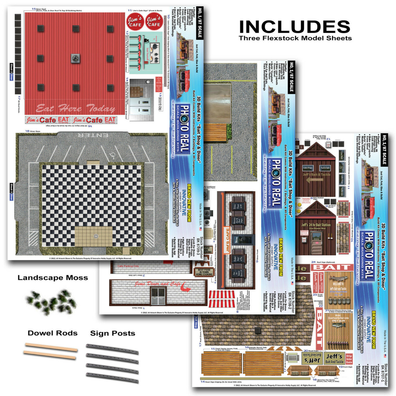 Bk 8707 187 Scale Diner And Bait Shop Photo Real Scale Building Kit