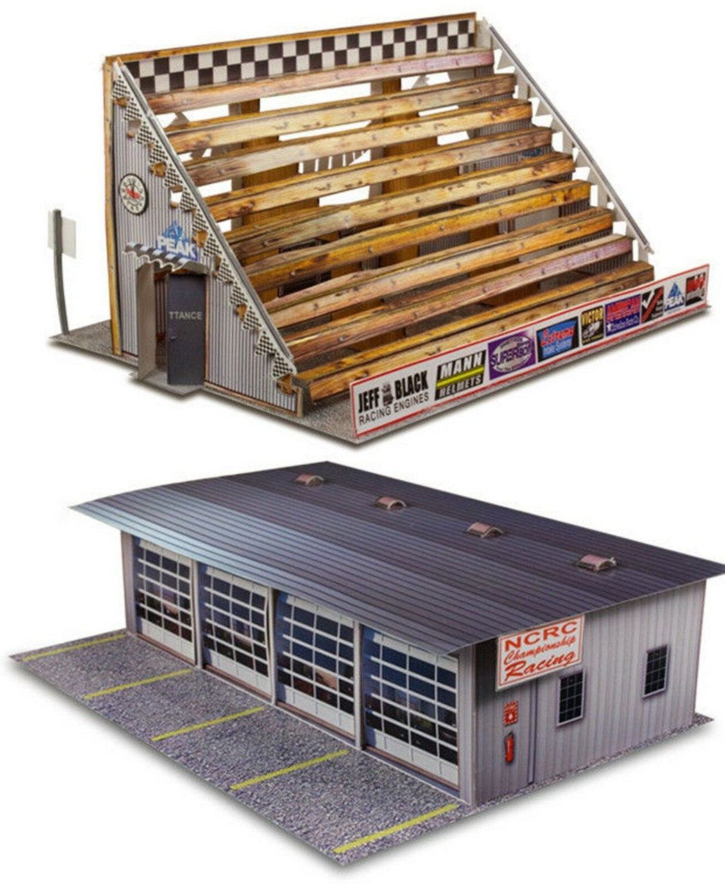 Bk 8712 187 Scale Four Stall Pit Garage And Bleachers Photo Real Scale