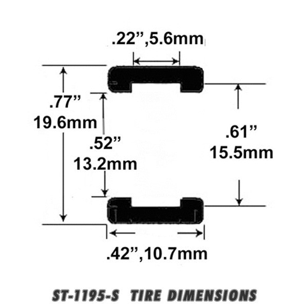ST 1195-S 1/32 Scale Slot Car Tire for Scalextric Hornby TVR Early Cars ...
