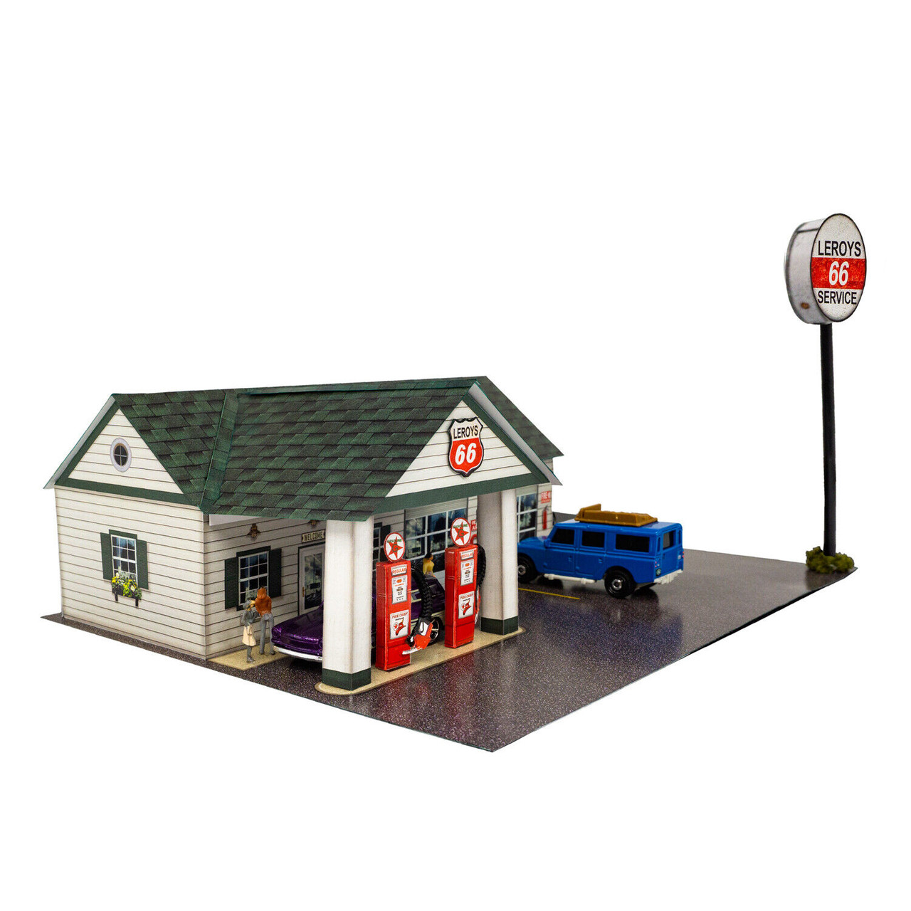 Bk 6447 164 Scale Leroys Gas Station Photo Real Scale Building Kit