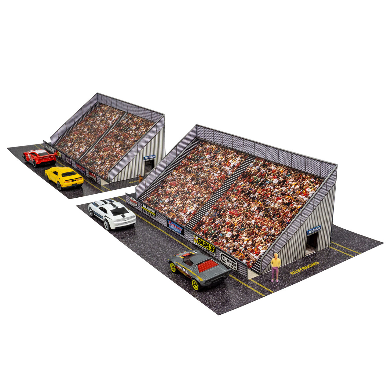 Bk 3223 132 Scale Bleachers With Crowd Photo Real Scale Building Kit