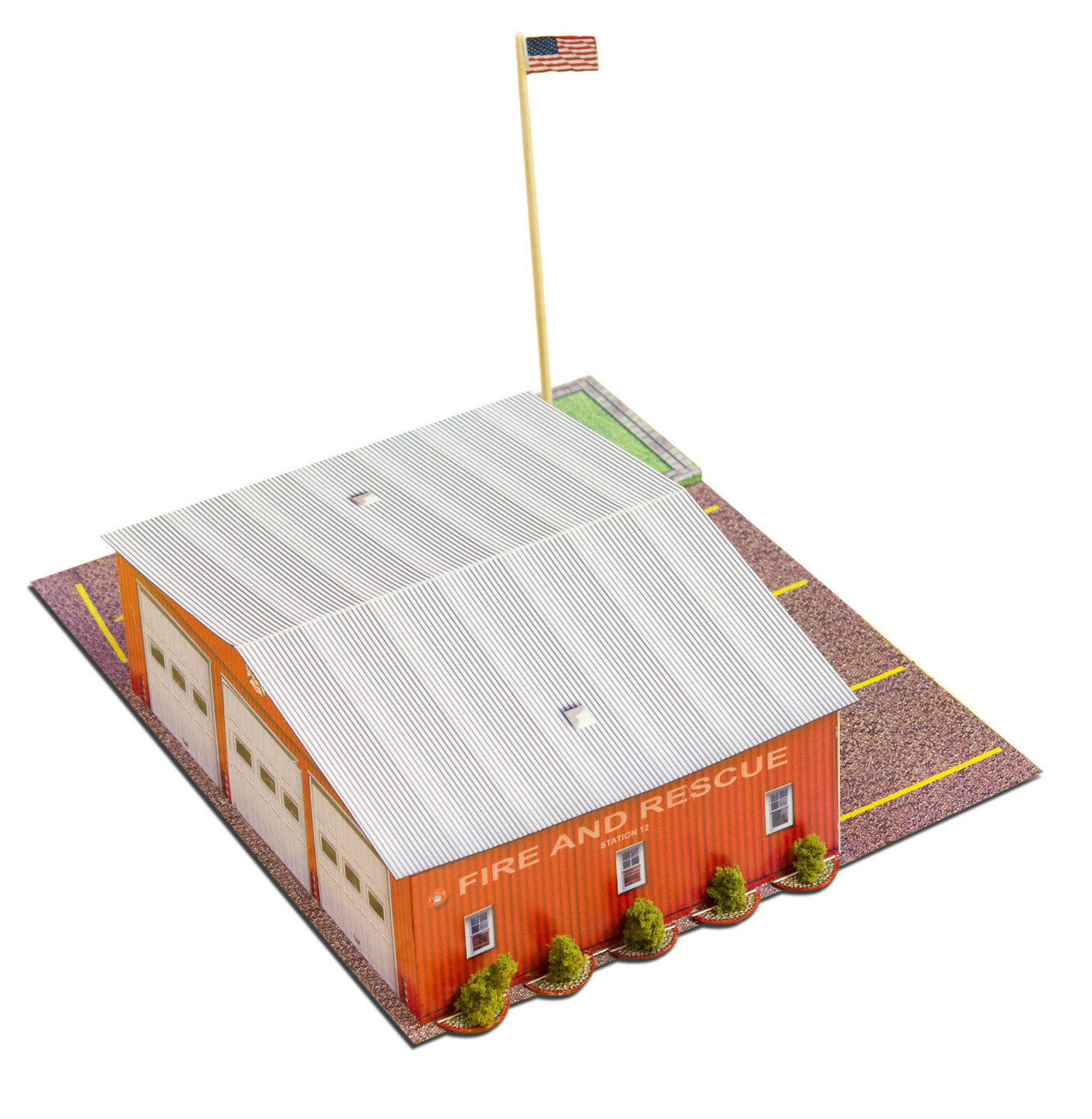 Bk 6414 164 Scale Fire Department Photo Real Scale Building Kit For