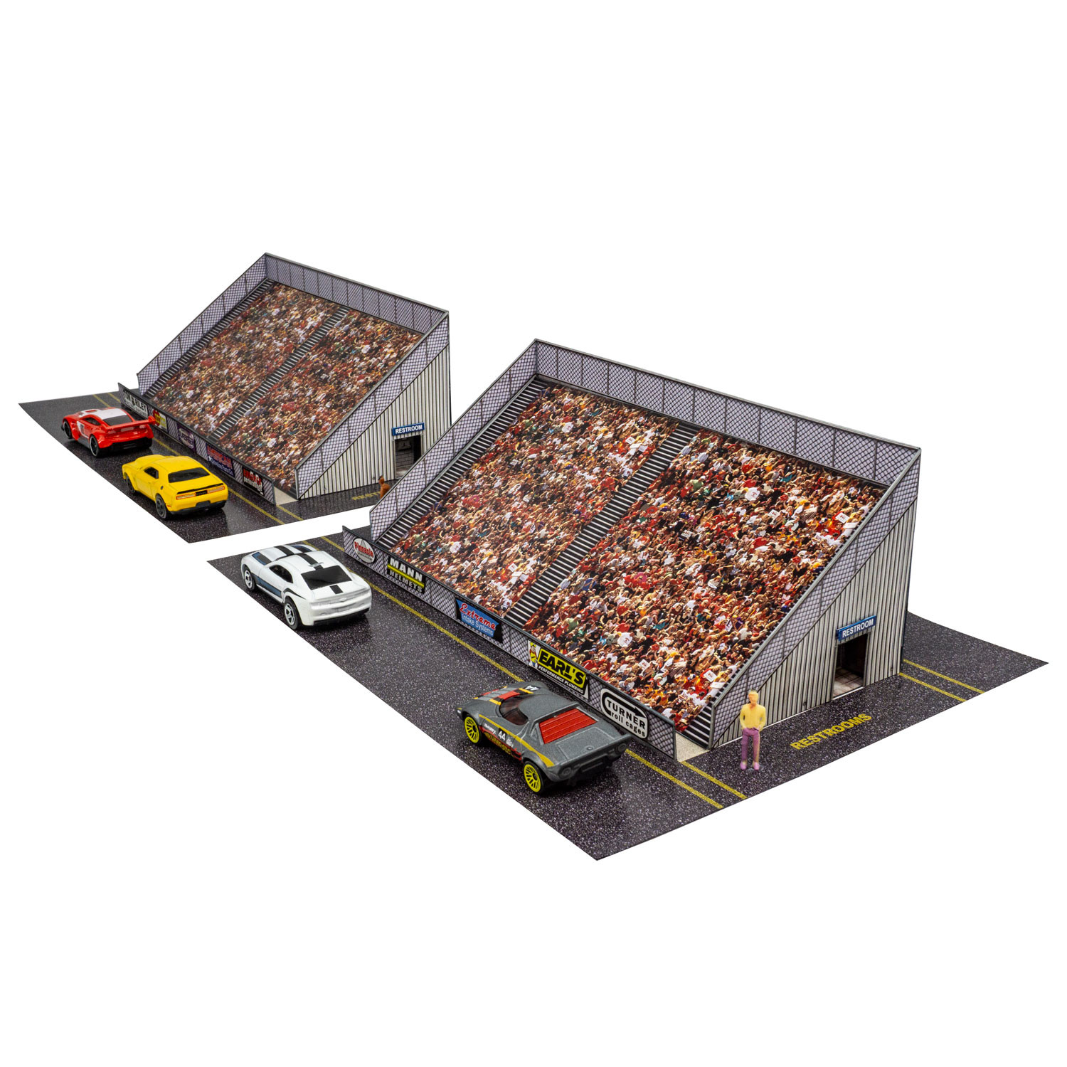 Bk 3223 132 Scale Bleachers With Crowd Photo Real Scale Building Kit