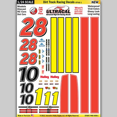 MG 6456-1 Ultracal Racing Dirt Track Racing Decals Style 1 1:24 Scale ...