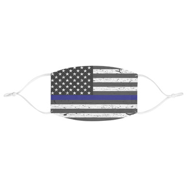 Blue Lives Matter Police USA Flag Fabric Face Mask - SKREW