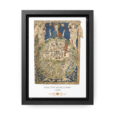 PSalter World Map 1265 Flat Earth White Gallery Canvas Wraps, Vertical ...