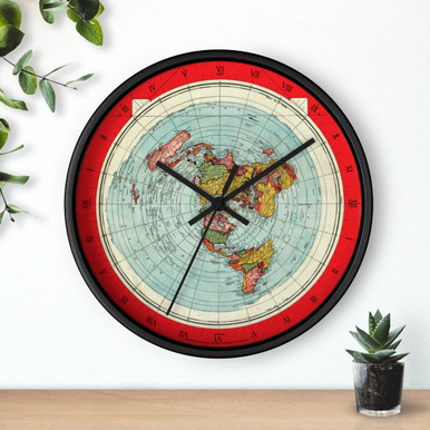 Gleason's 1892 New Standard Map of the World Flat Earth Wall Clock - SKREW