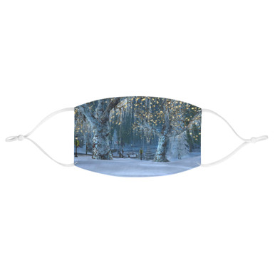 Christmas Lights Winter Trees Xmas Scene Fabric Face Mask - SKREW